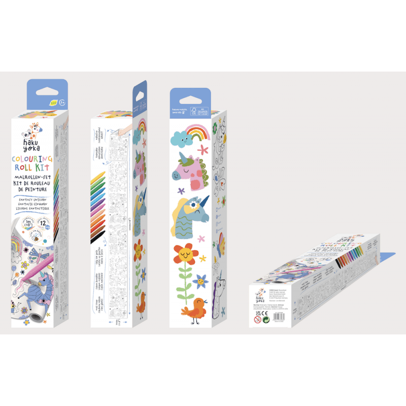 Coloring roller + Crayons, Unicorns – Pitusca