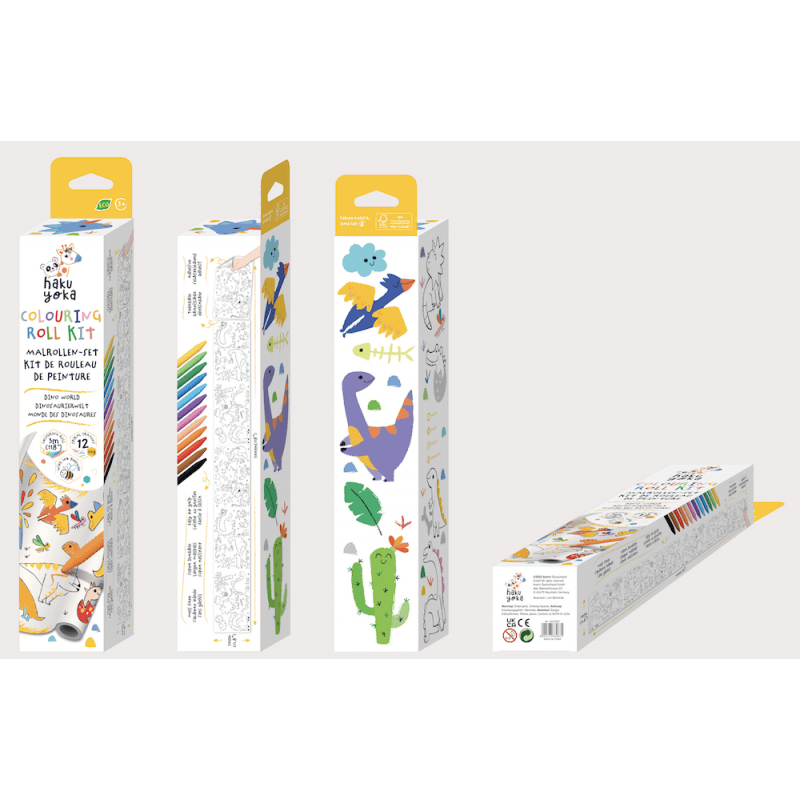 Coloring roller + Crayons, Dinosaurs – Pitusca Family Shop